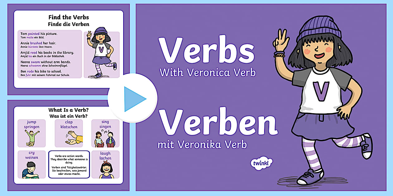 Verbs PowerPoint English/German - EAL, German, Verbs PowerPoint
