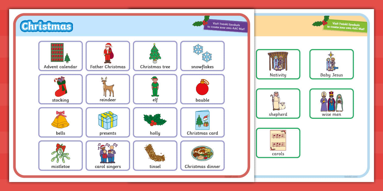Christmas Celebration Symbols Mats | Twinkl SEND - Twinkl