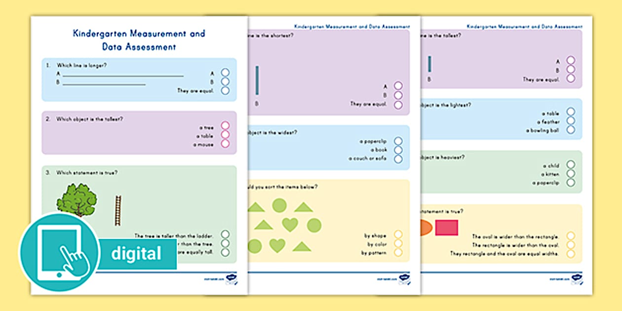 Kindergarten Measurement and Data Assessment (teacher made)