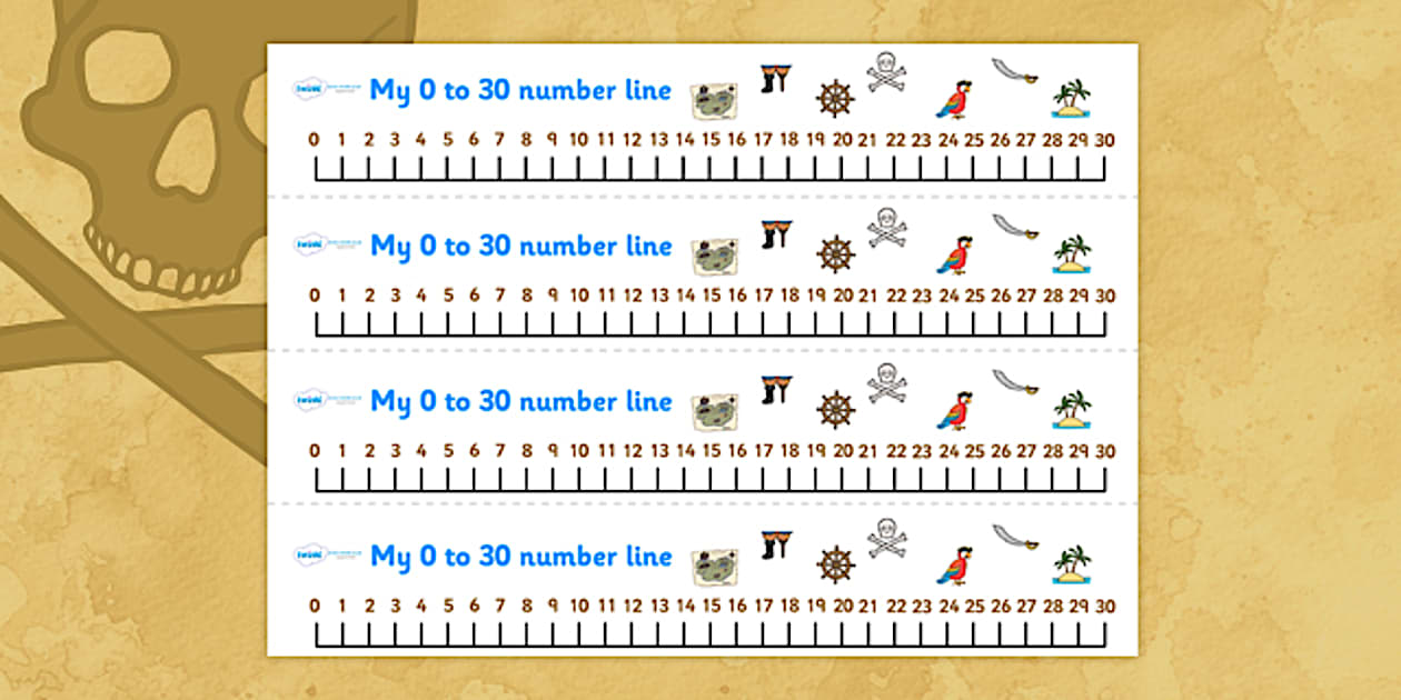 Pirates Number Line (0-30) (teacher made) - Twinkl