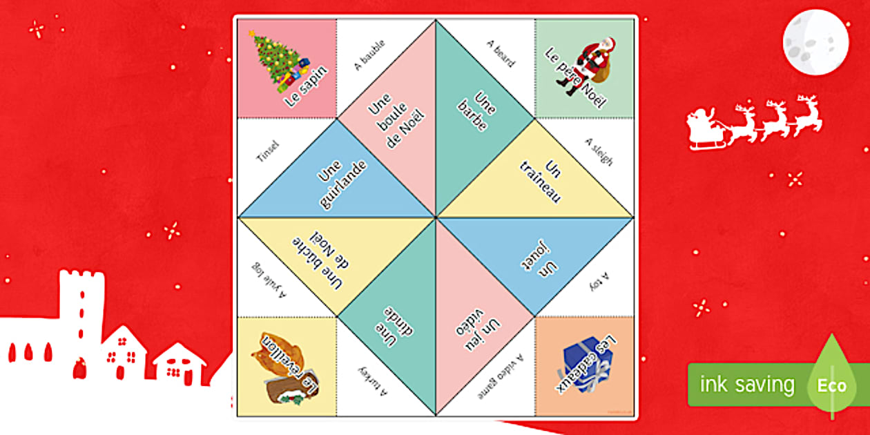 Christmas Fortune Teller French (Hecho por educadores)