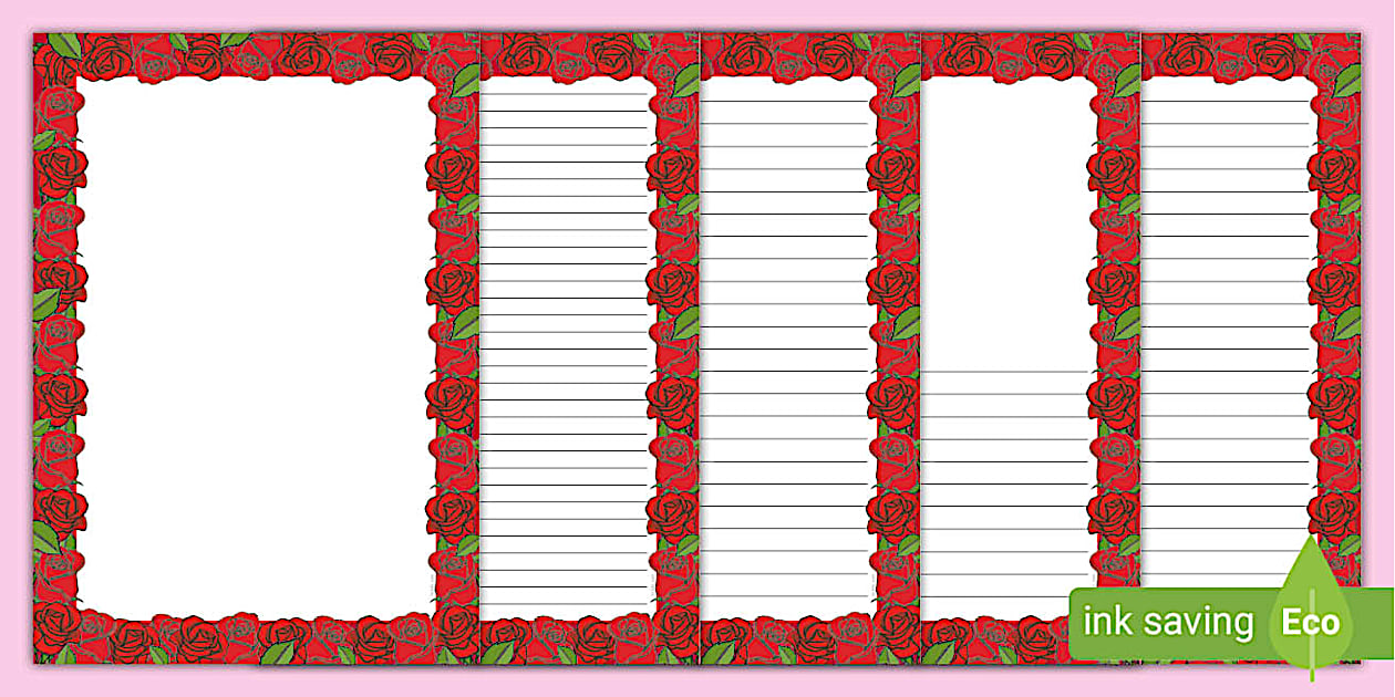 Rose Page Borders - KS1 - Writing Frames (teacher made)