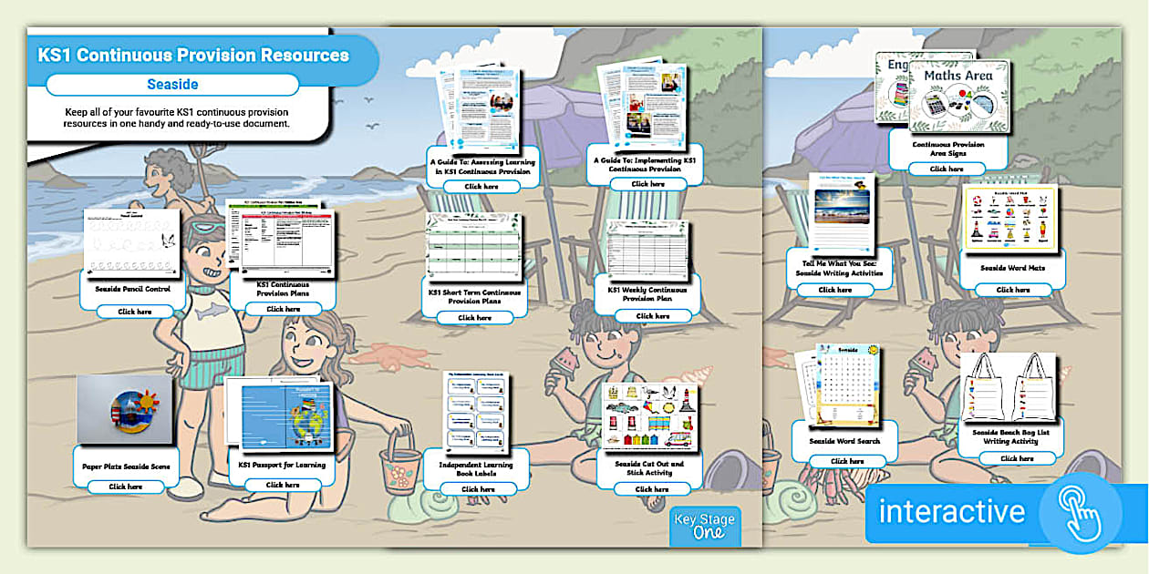 KS1 Continuous Provision Pack - Seaside (teacher made)