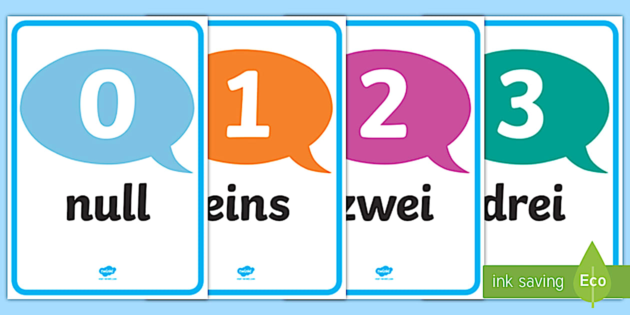 German Numbers Poster - German Number 0-20 Posters - Twinkl