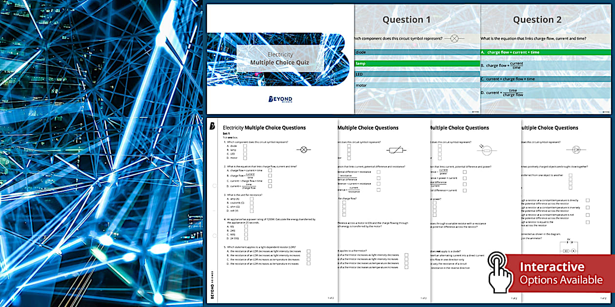 AQA GCSE Electricity Quiz Bundle | Physics | Beyond - Twinkl