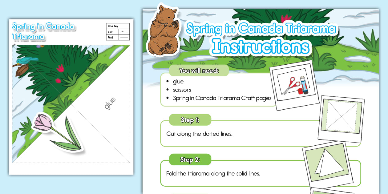 Spring in Canada Triarama Craft (teacher made) - Twinkl