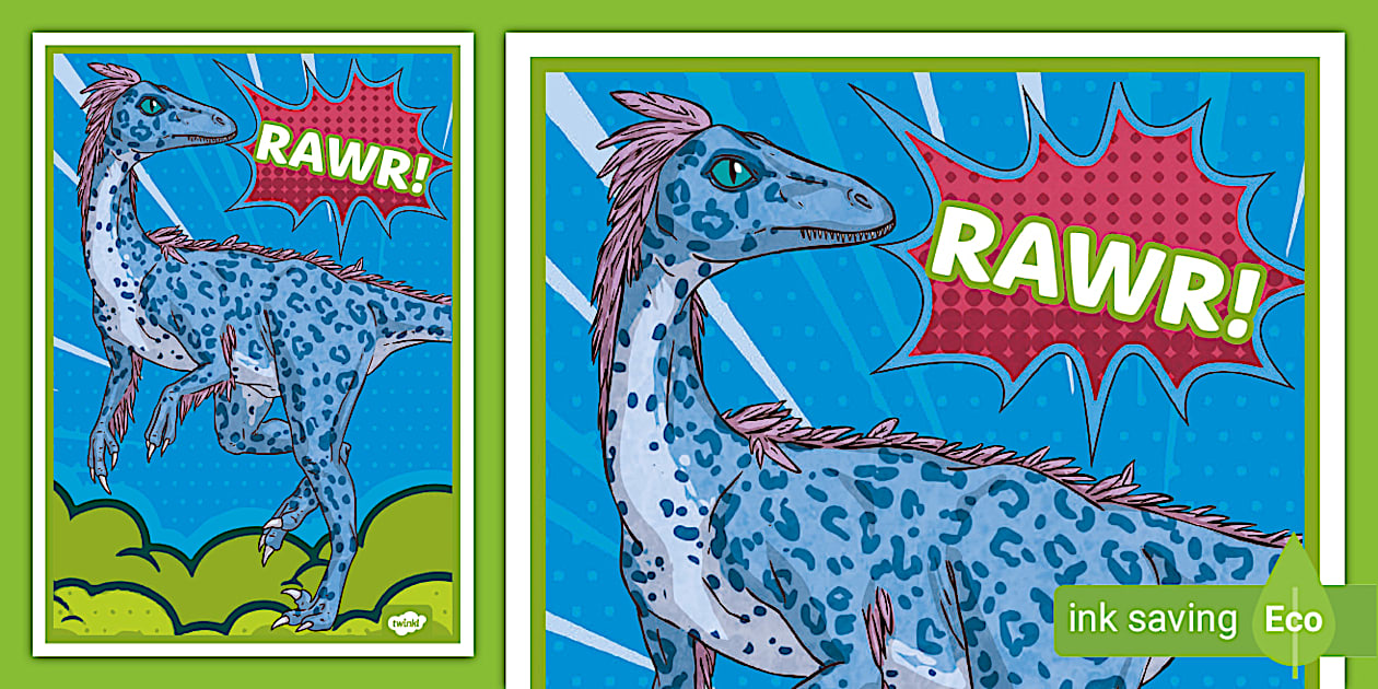 Dinosaur Pop Art Display Poster (teacher made) - Twinkl