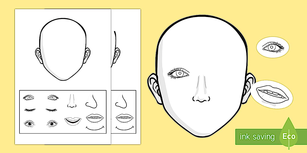 Cut and Stick Self-Portrait Outline Activity – Cut-Out Faces