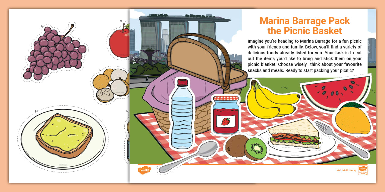 Marina Barrage Picnic Cut and Paste Activity (teacher made)
