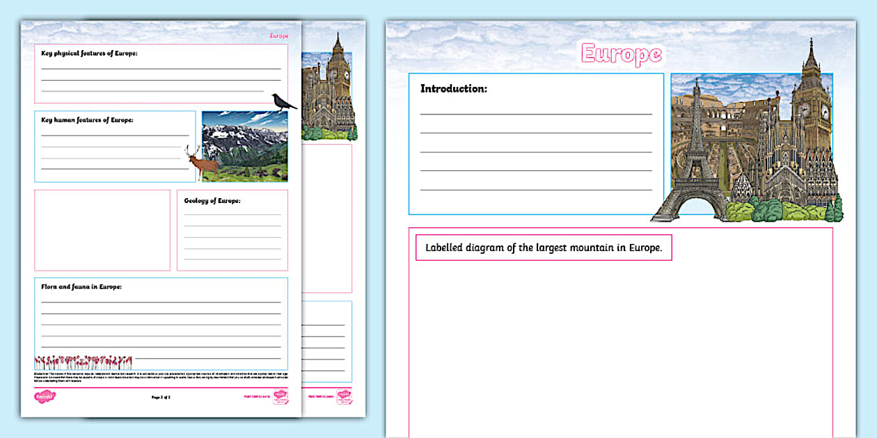 KS2 Europe Non-Chronological Report Template (teacher made)