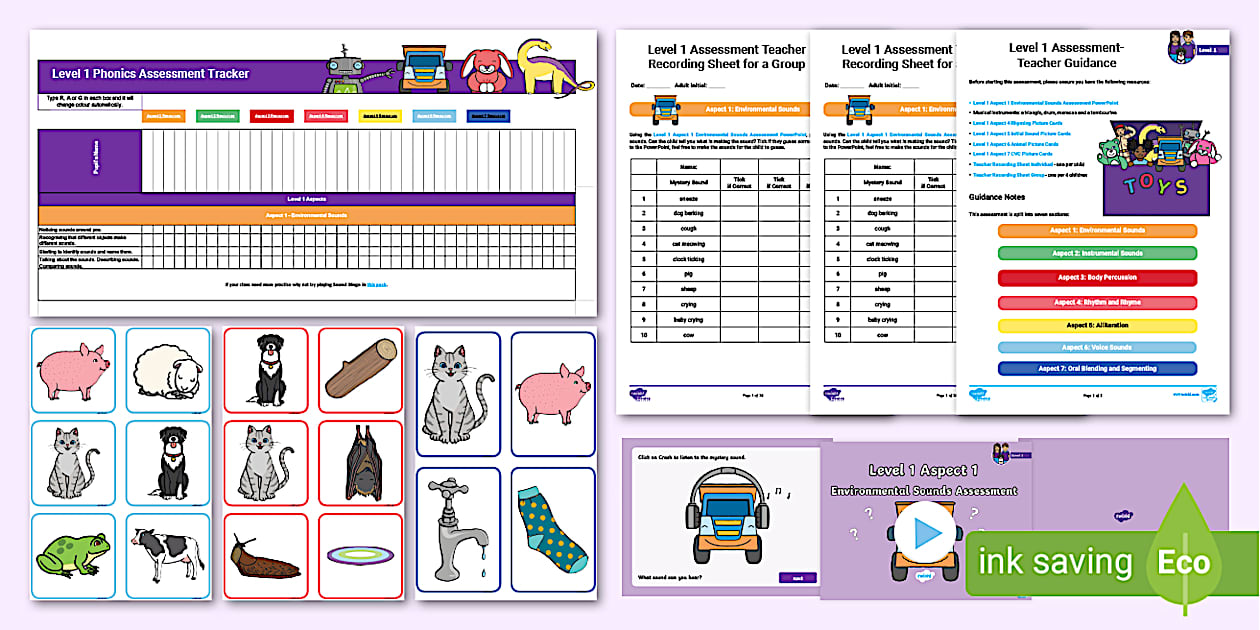 Level 1 Phonics Assessment Pack - Twinkl