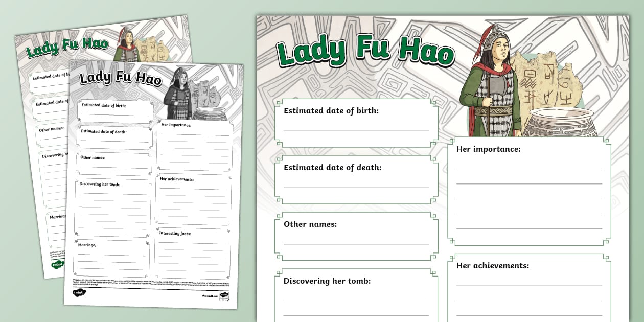 Lady Fu Hao Fact File Template - Twinkl History - Twinkl