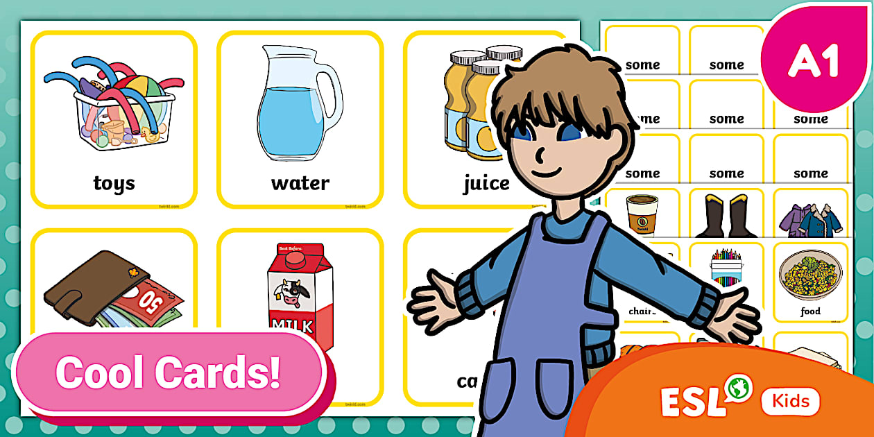 ESL Some and Any Word Cards