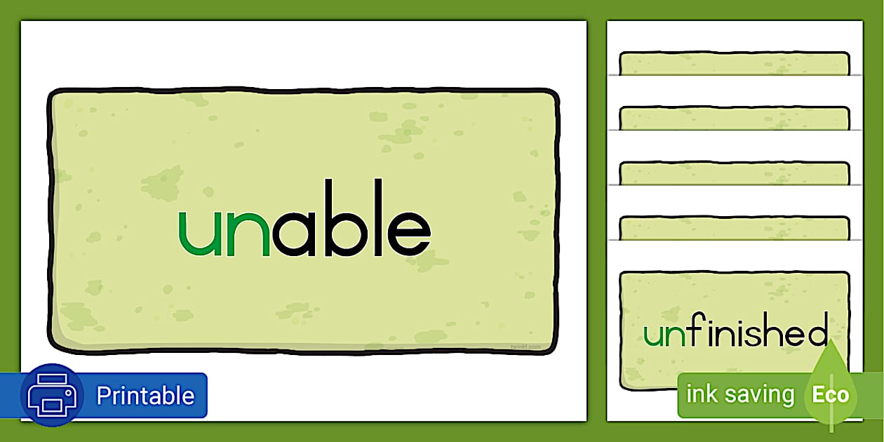 Prefix un- Words | Word Wall Cards South Africa - Twinkl