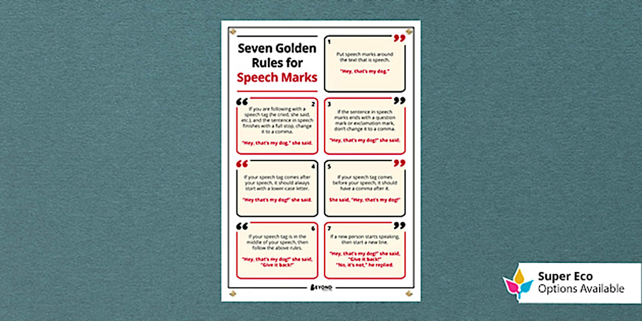 Speech Marks Display Poster | KS3 English | Beyond - Twinkl