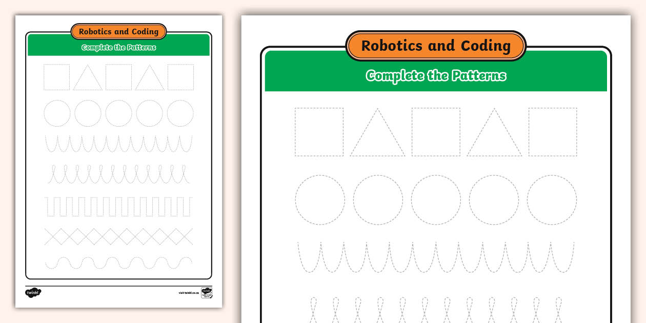 Robotics and Coding - Complete the Linear Patterns - Twinkl Robotics and Coding - Complete the Linear Patterns - Twinkl