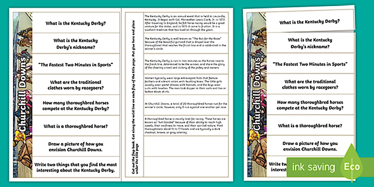 Churchill Downs Flap Book (teacher made) - Twinkl