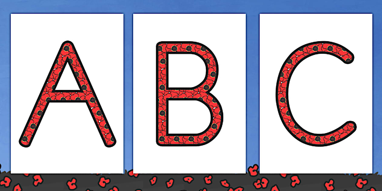 Remembrance Day Themed Display Lettering