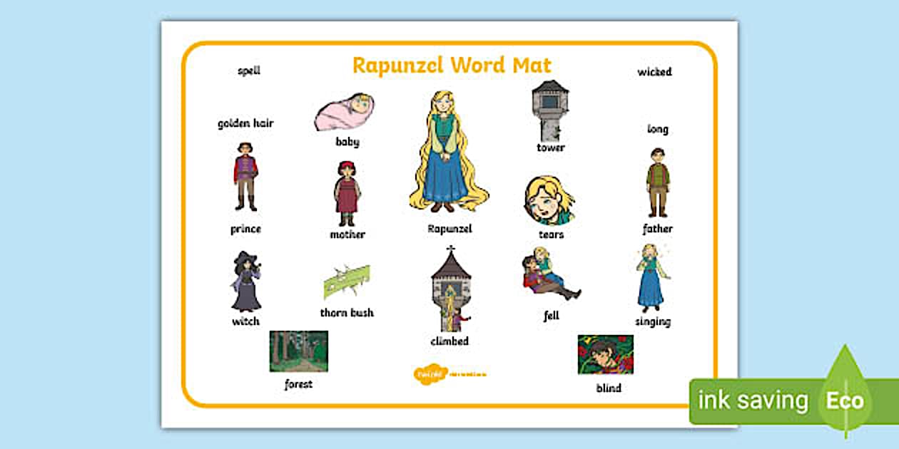 TAS Rapunzel Word Mat (l'enseignant a fait) - Twinkl