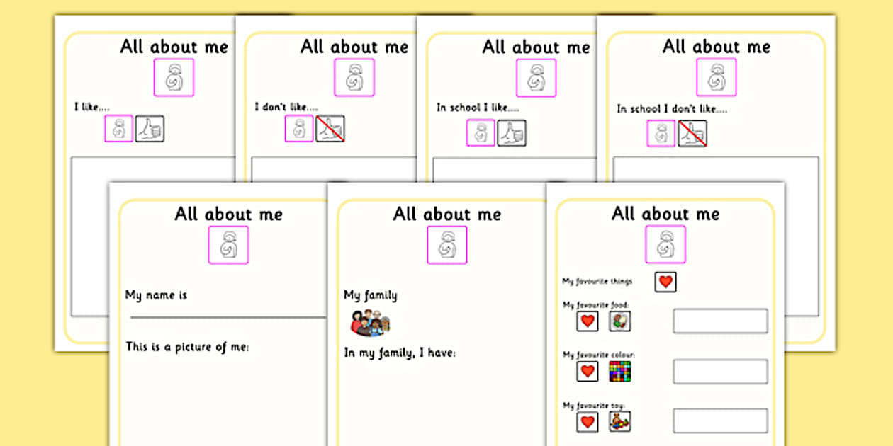 All About Me Booklet Template – All About Me Handout