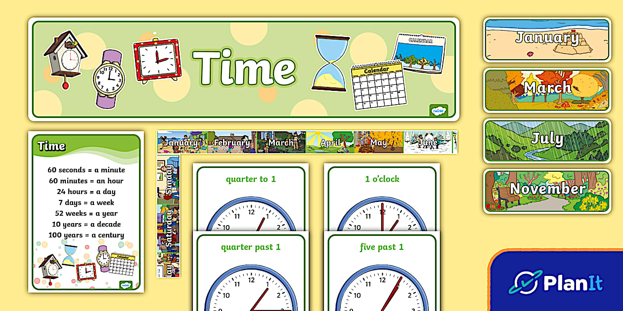 Year 2 Measurement: Time Display Pack (Teacher-Made)