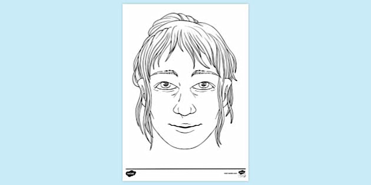 Bronze Age Woman's Head Colouring | Colouring Sheets