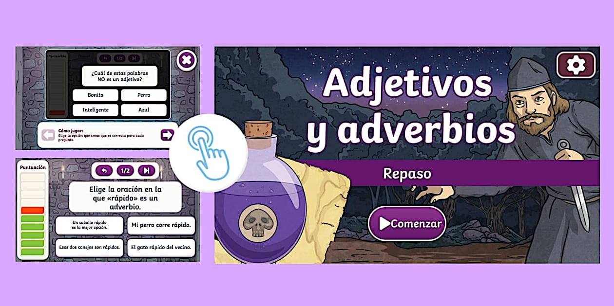 Juego interactivo: Repaso de adjetivos y adverbios - Twinkl