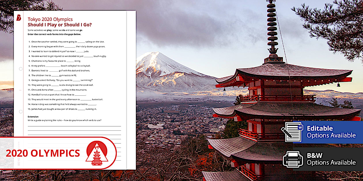 Tokyo 2020 Olympics Verb Choice Activity | Beyond English