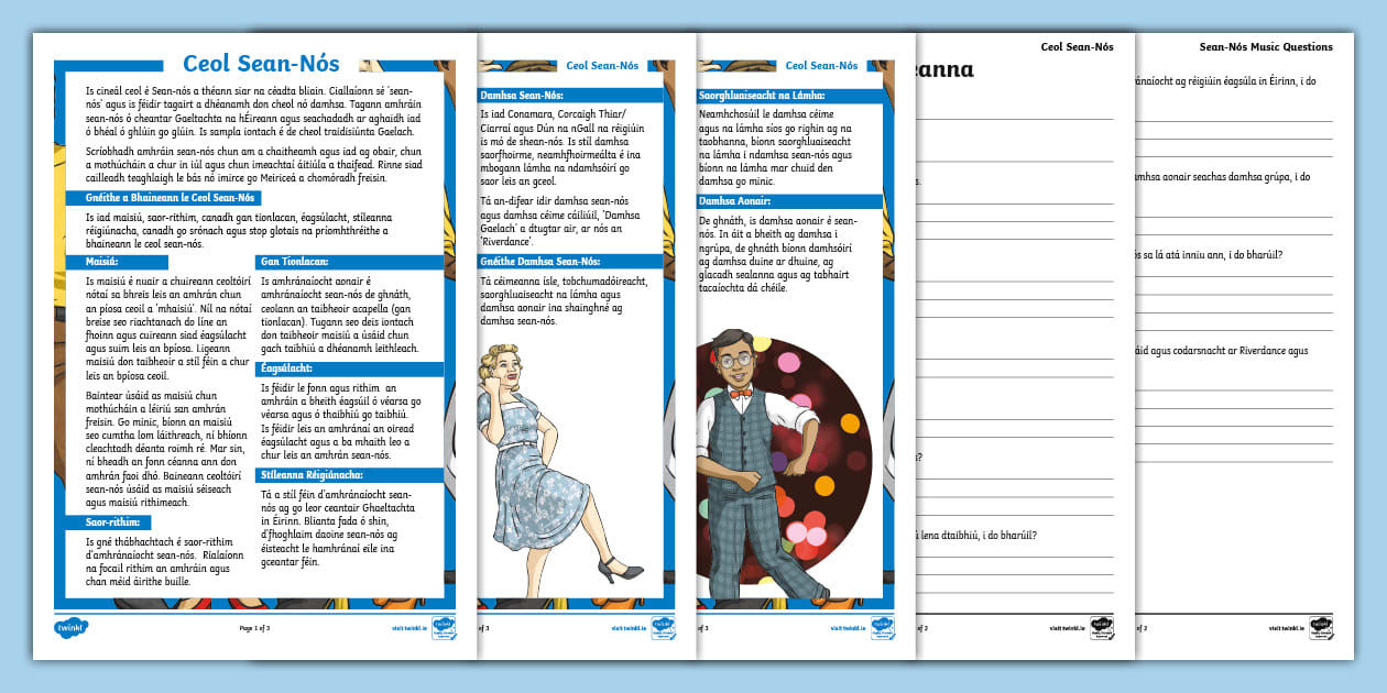 Ceol agus Damhsa Sean-nós (l'enseignant a fait) - Twinkl