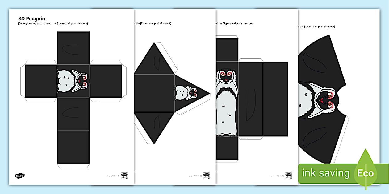 African Penguin 3D Shapes (teacher made) - Twinkl