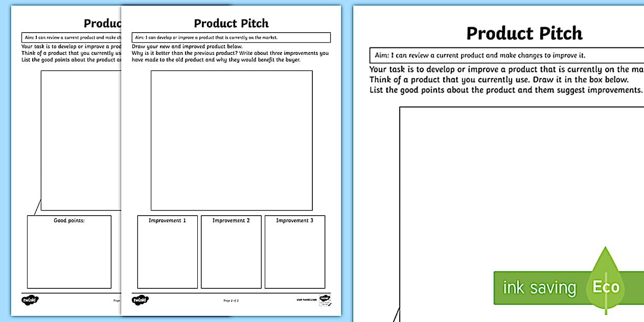 CfE Product Pitch Worksheet / Worksheets (teacher made)