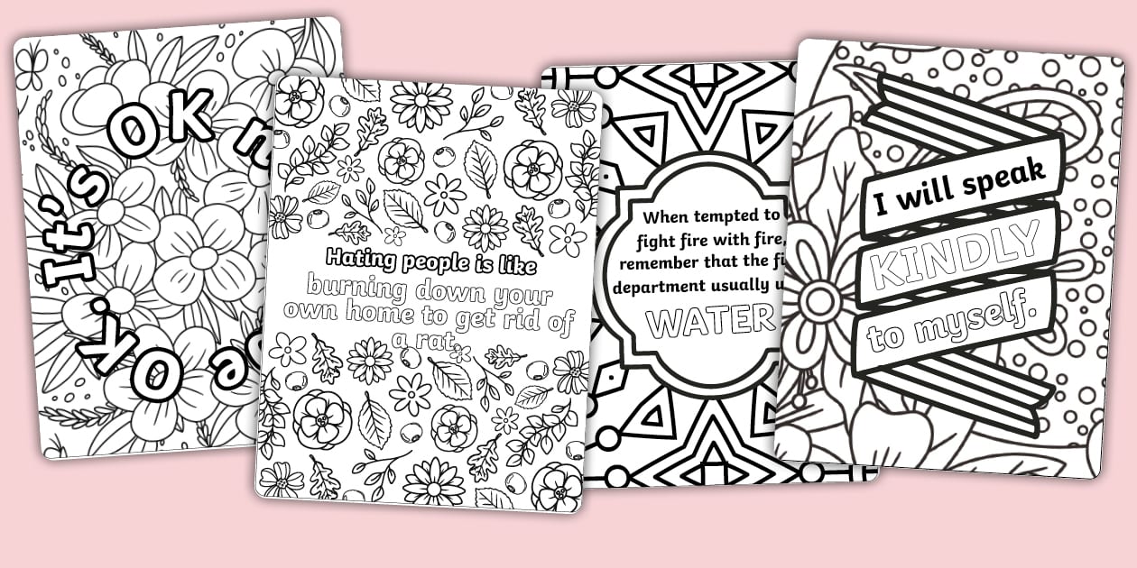 Daily Mindful Affirmations Colouring (teacher made) - Twinkl