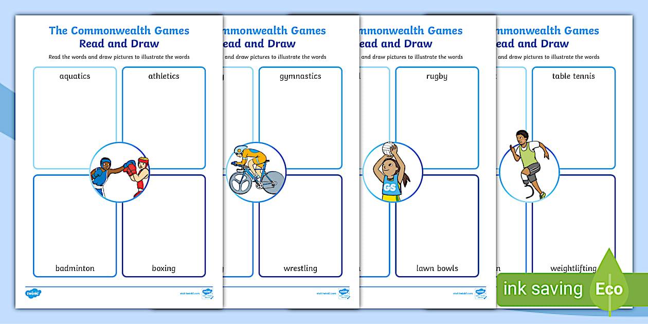 The Commonwealth Games Read and Draw Worksheet - Twinkl