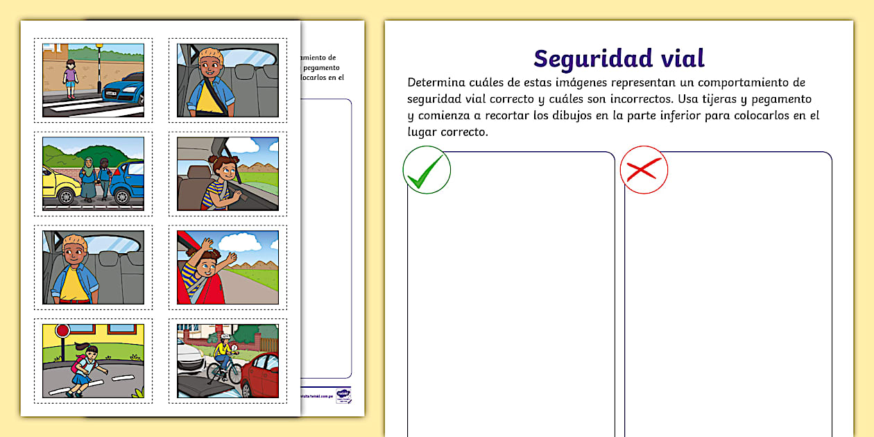Actividad para clasificar: Seguridad Vial | Twinkl - Twinkl