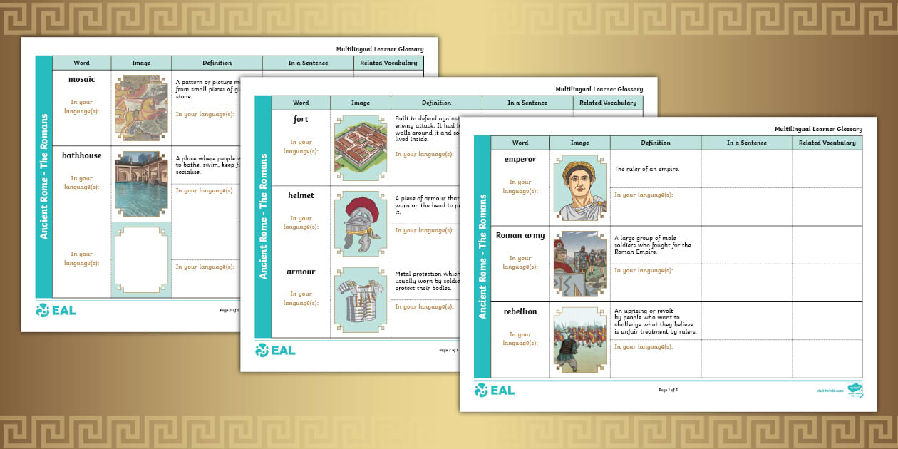 EAL Younger Learners History Curriculum - Romans Glossary