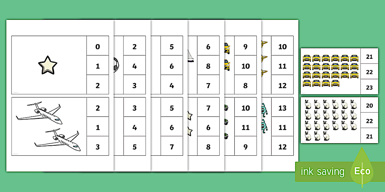 KS1 Picture Number Recognition Peg Board Activity - Twinkl