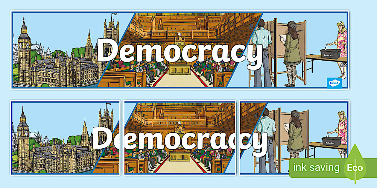 Democracy Display Banner (teacher made) - Twinkl