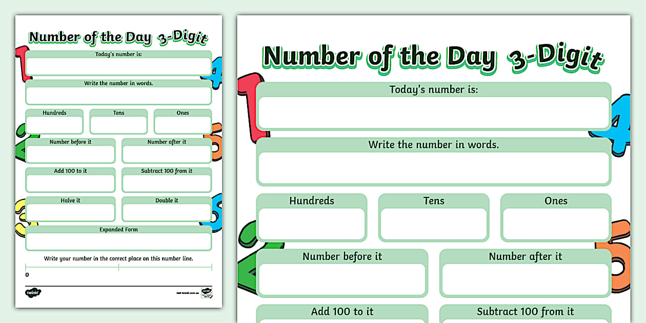 Number of the Day 3-Digit (teacher made) - Twinkl