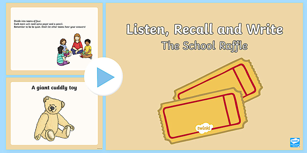 The Raffle Oral Language Activity PowerPoint (teacher made)