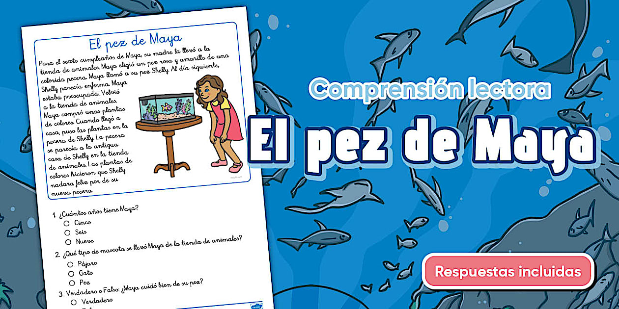 Comprensión lectora: El pez de Maya – 1º de Primaria