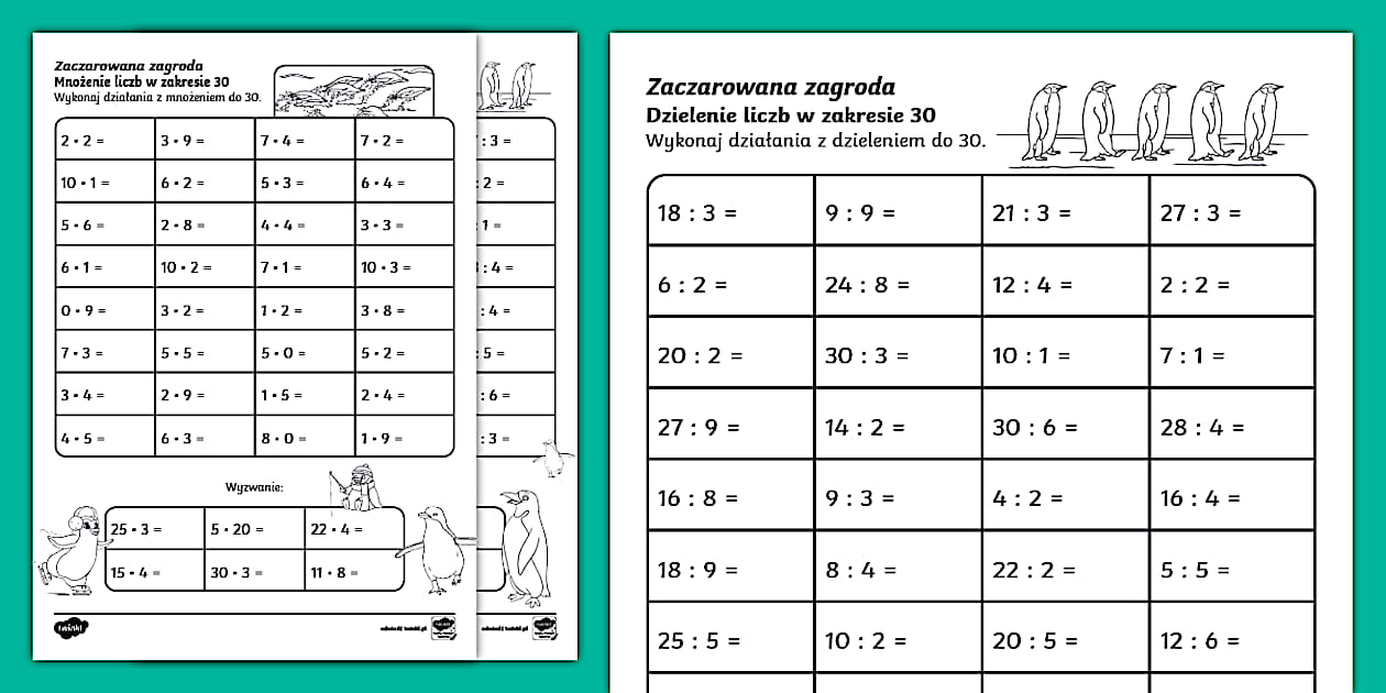 Zaczarowana zagroda | Mnożenie i dzielenie do 30 - Twinkl