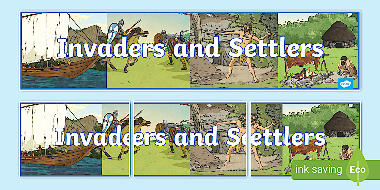 Invaders and Settlers Display Banner (teacher made) - Twinkl