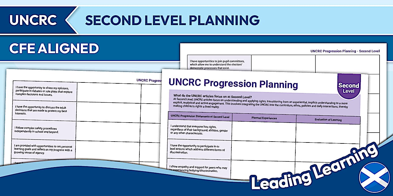 UNCRC Progression Planning Grid Second Level