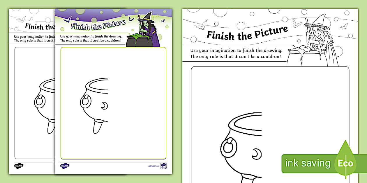 Finish the Cauldron Picture Worksheet (Teacher-Made)