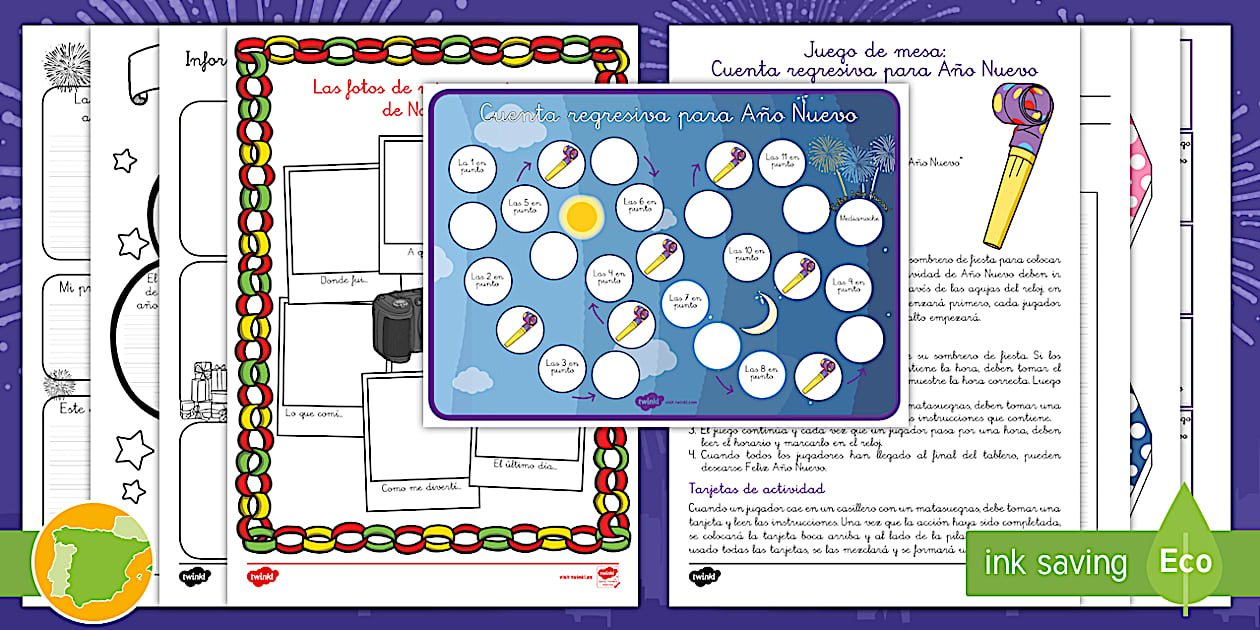 Actividades para año Nuevo Pack de recursos - Twinkl