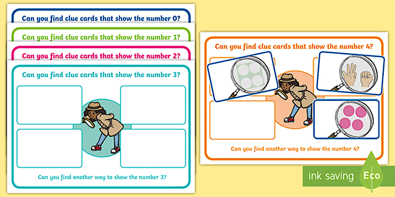 Editable Number Detectives Matching Numeral and Quantity Activity