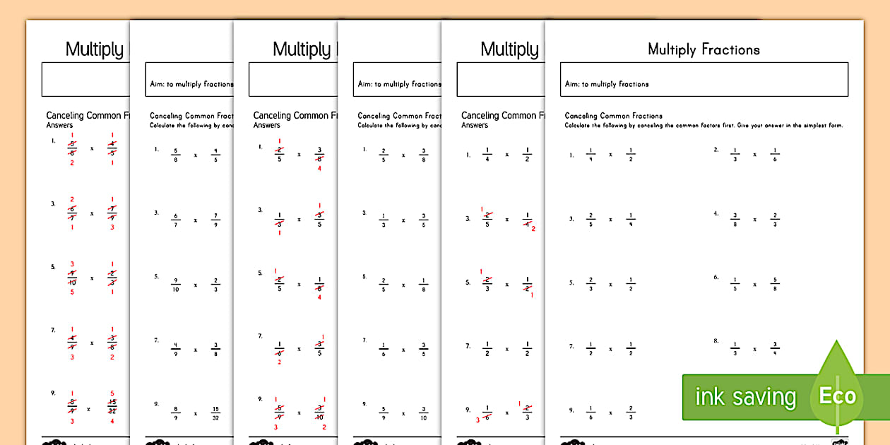 Lower Ability Multiply Fractions Canceling Common Factors Math Differentiated