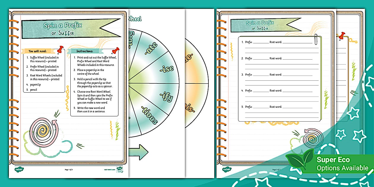 Spin a Prefix or Suffix (Ages 9 - 11)