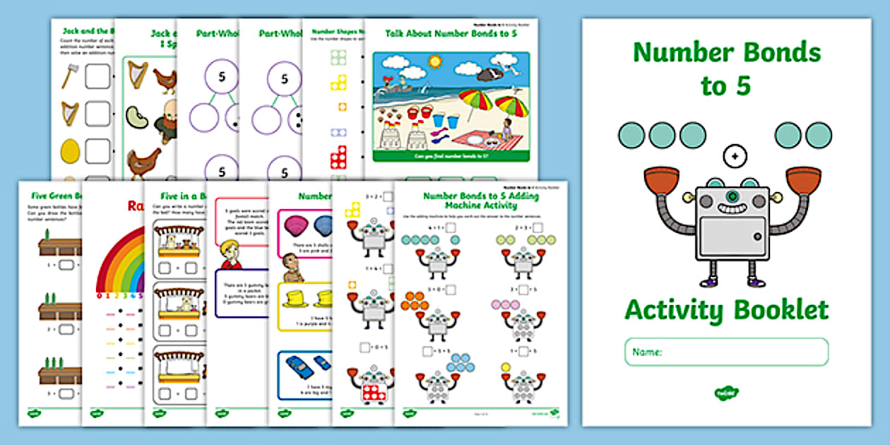 👉 Number Bonds to 5 Booklet (Ages 4-5) (teacher made)