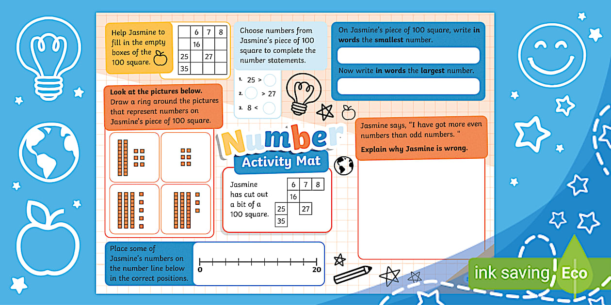 Number Activity Mat for Home (Ages 5 - 7) (Teacher-Made)